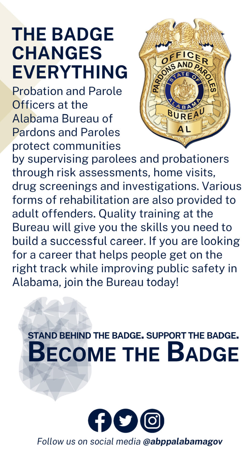 Become the Badge - Alabama Bureau of Pardons and Paroles