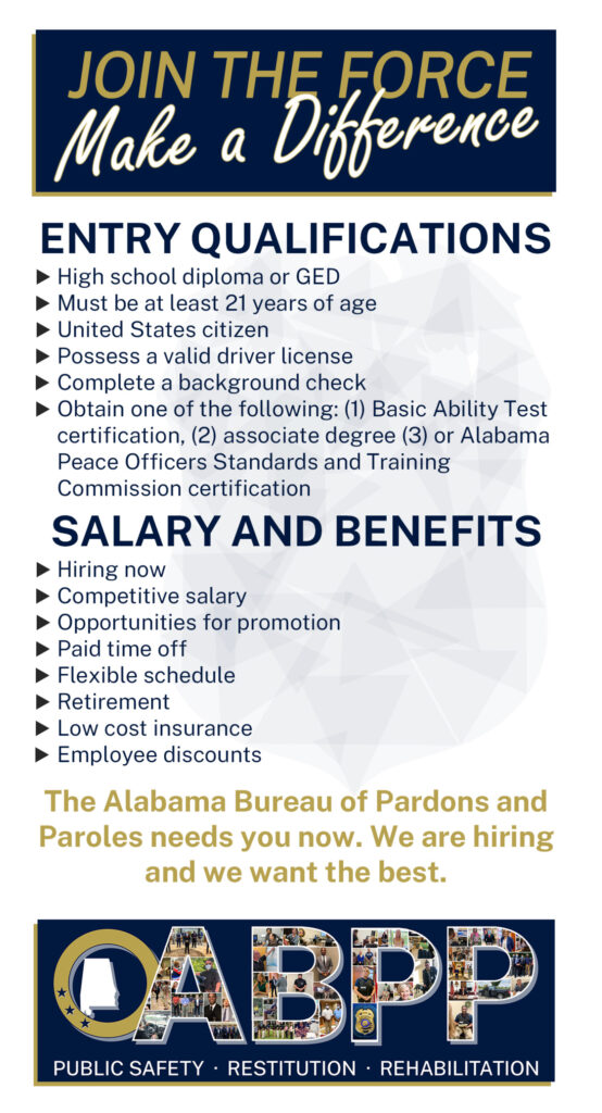 Become the Badge - Alabama Bureau of Pardons and Paroles