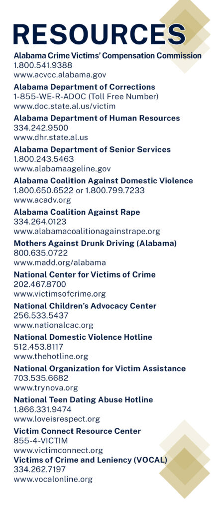 Victim Services Brochure - Alabama Bureau of Pardons and Paroles